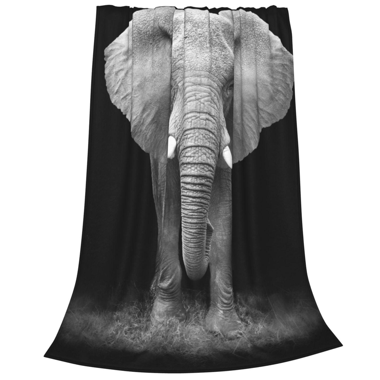 Bixox Fleece Blanket Indian Elephant Pattern Super Soft Double-Sided ...