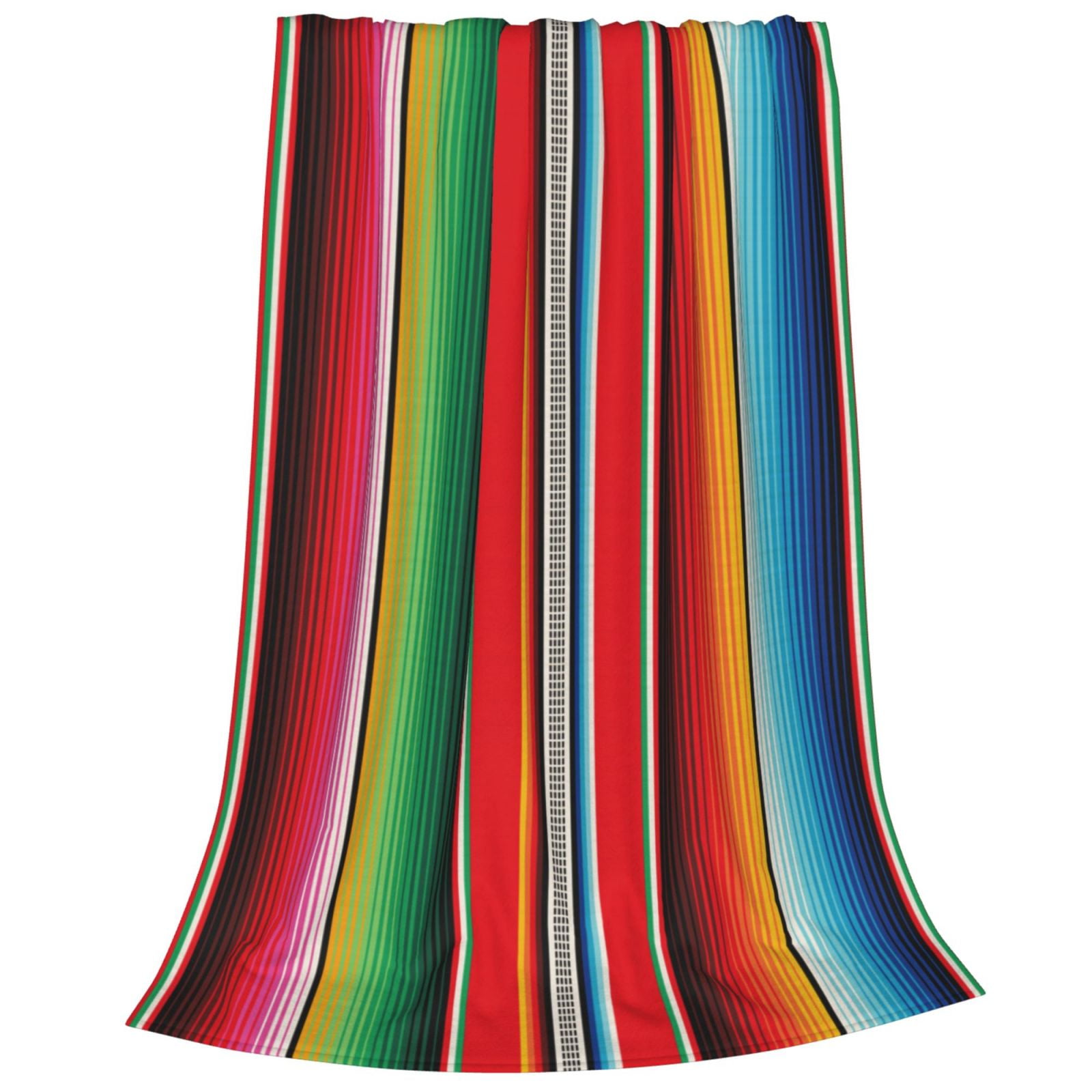 Bixox Fleece Blanket Mexican Serape Blanket Stripes Pattern Super Soft ...