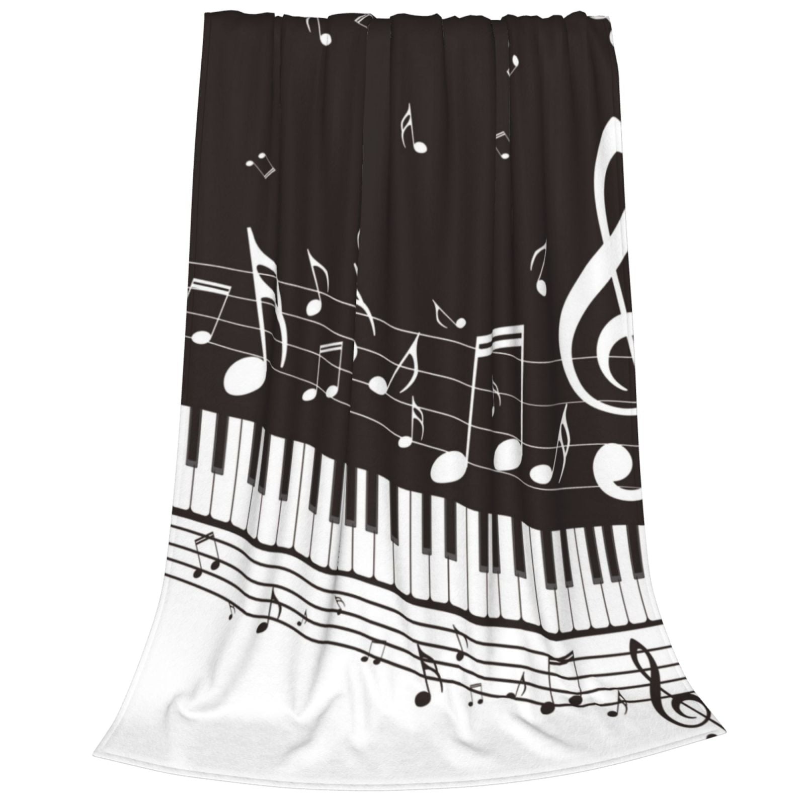 Bixox Fleece Blanket Piano Keys With Musical Notes Pattern Super Soft ...