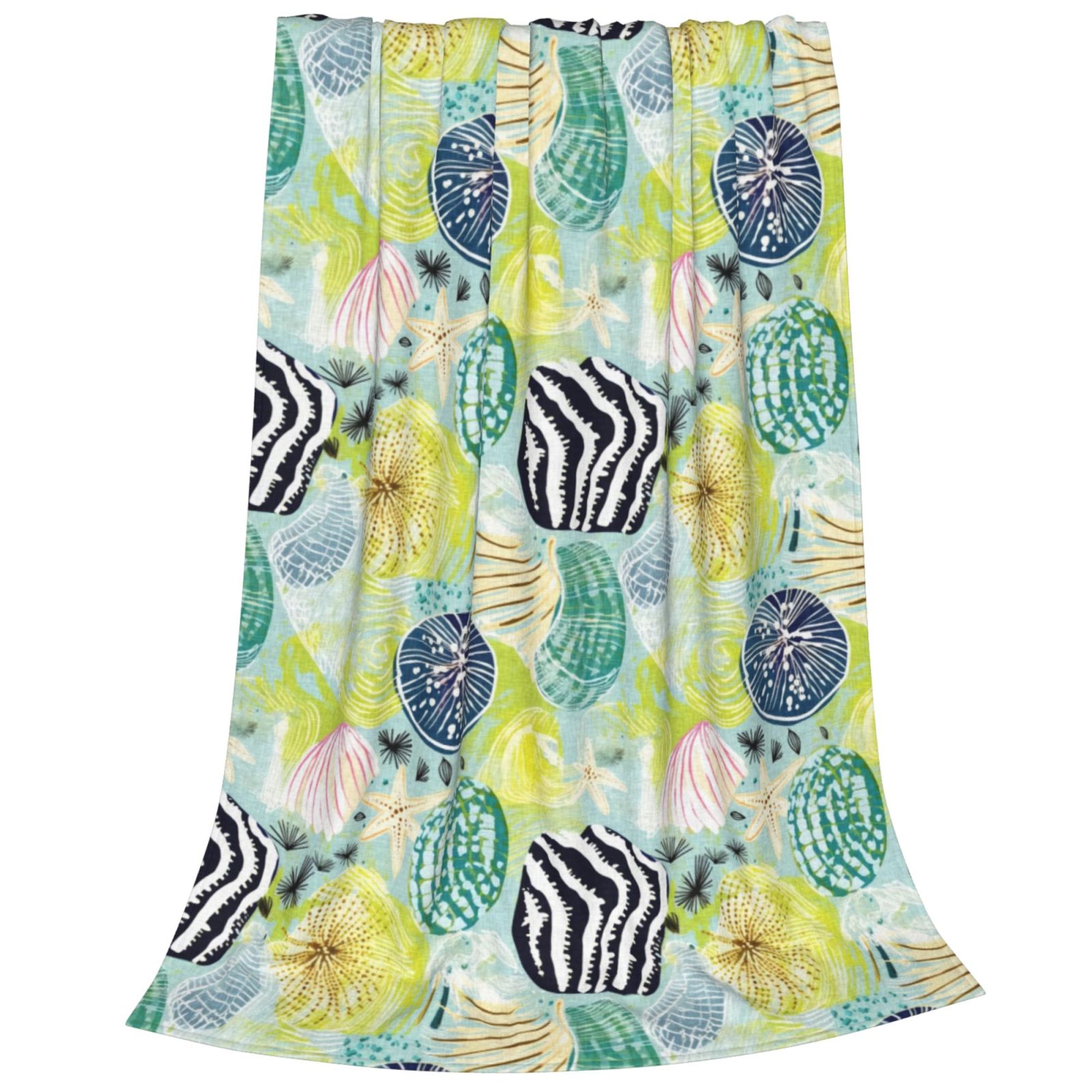 Bixox Fleece Blanket Shell Clam Pattern Super Soft Double-Sided ...