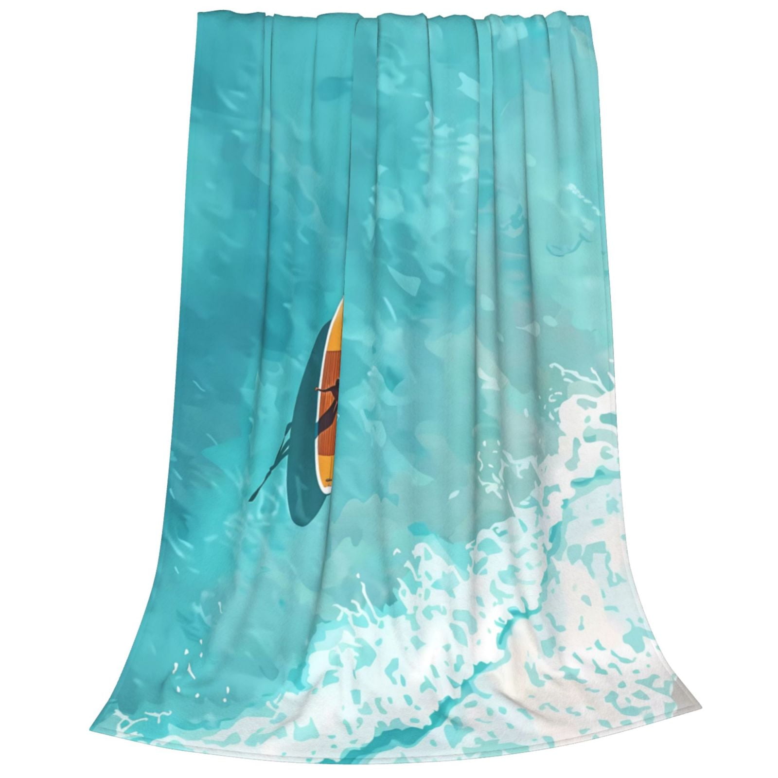 Bixox Fleece Blanket Tranquil Ocean Canoe Journey Pattern Super Soft ...
