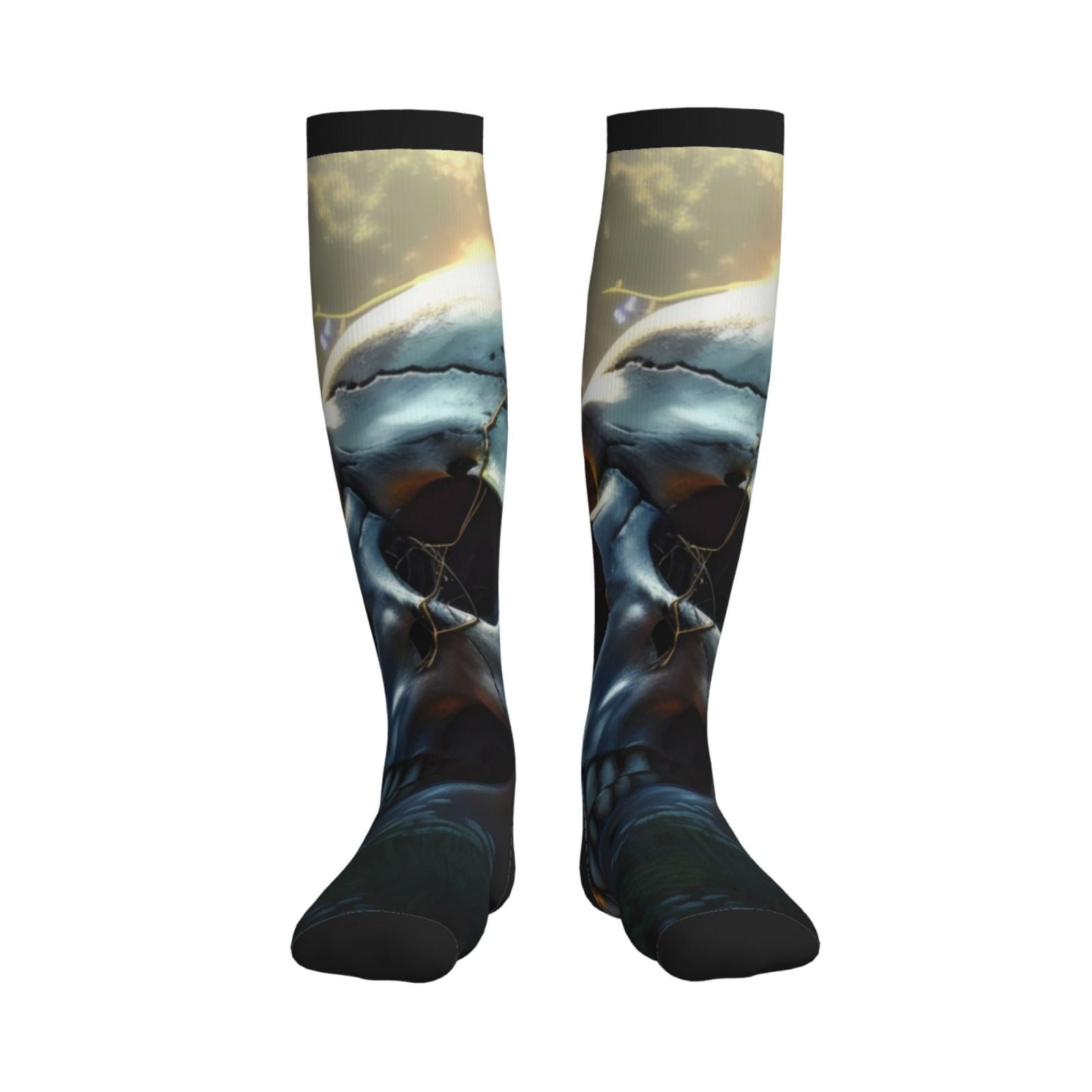 Bixox Flower Field Skull Print Compression Socks,Compression Socks ...