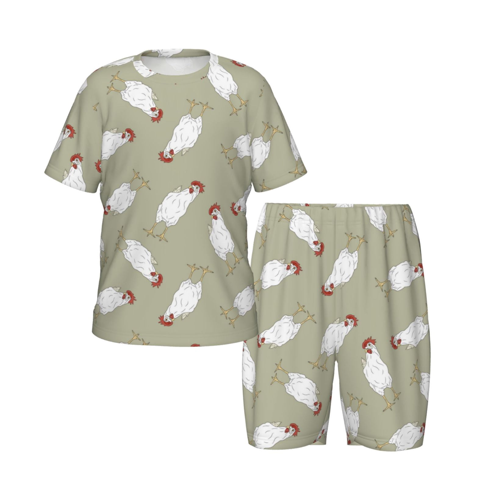 Bixox Funny Chicken Pattern children's Summer Short Sleeve Pajamas Set ...