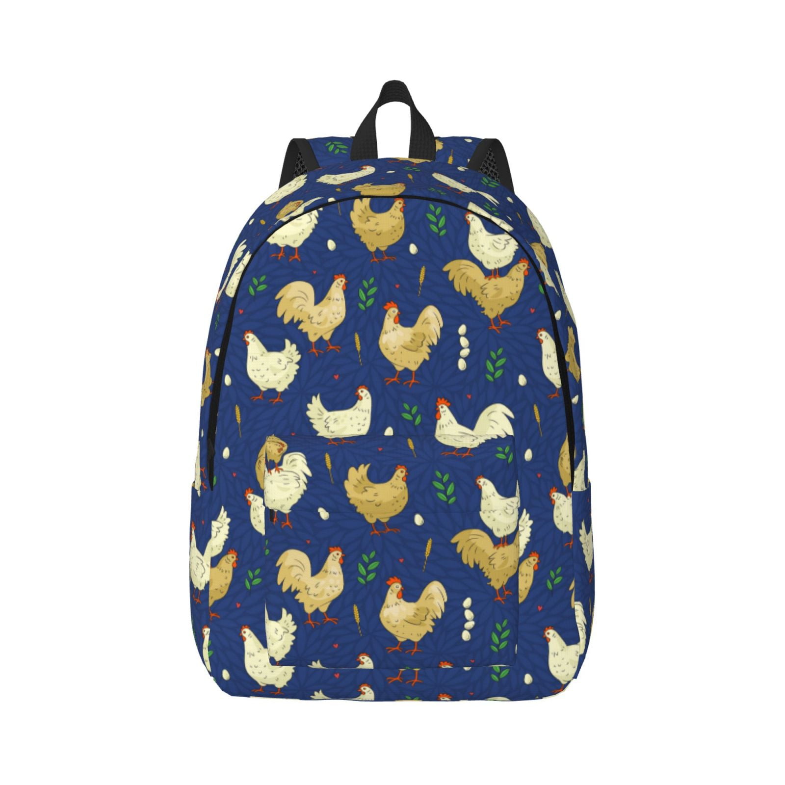 Bixox Funny Chicken Printing Canvas Backpack Lightweight Casual Travel ...