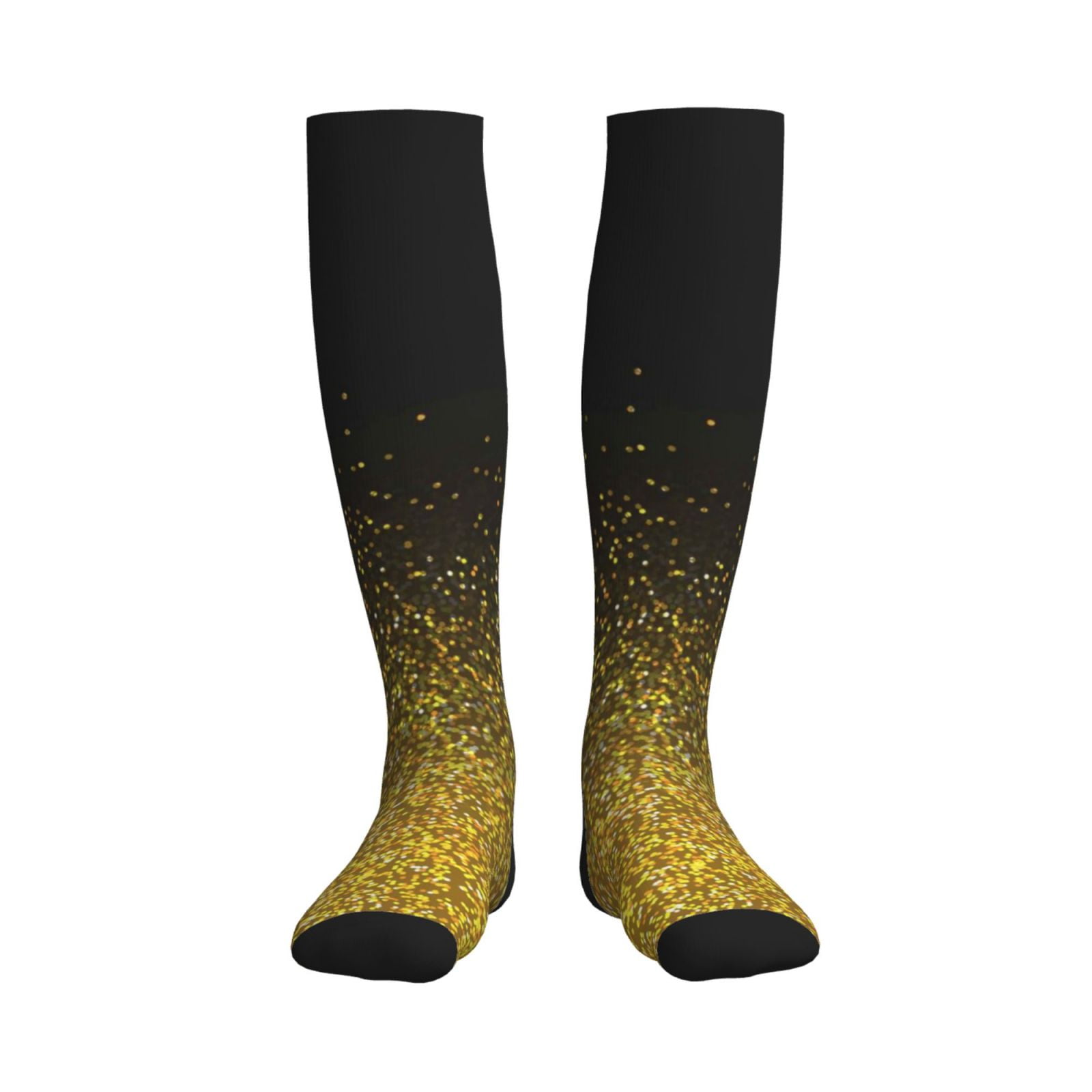 Bixox Gold Glitter Gradient Print Compression Socks,Compression Socks ...