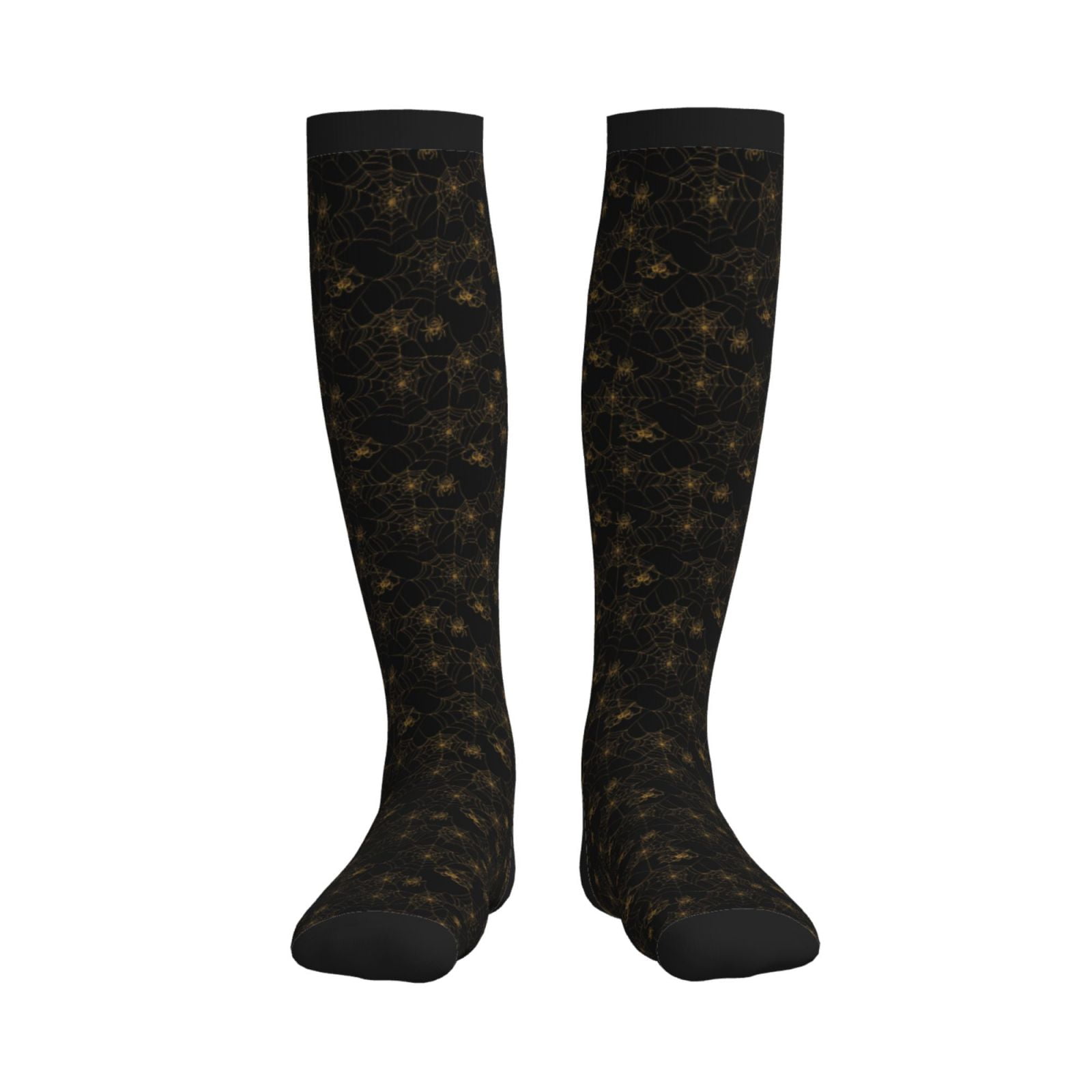 Bixox Gold Spiders And Cobwebs Print Compression Socks,Compression ...