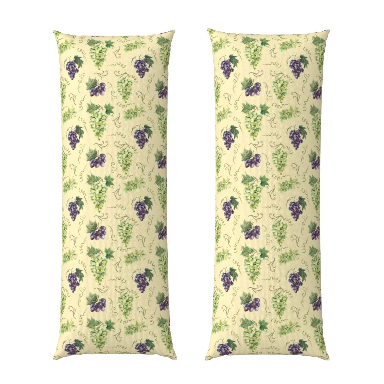 Bixox Green And Purple Grapes Print Body Pillow Cover with Zipper ...
