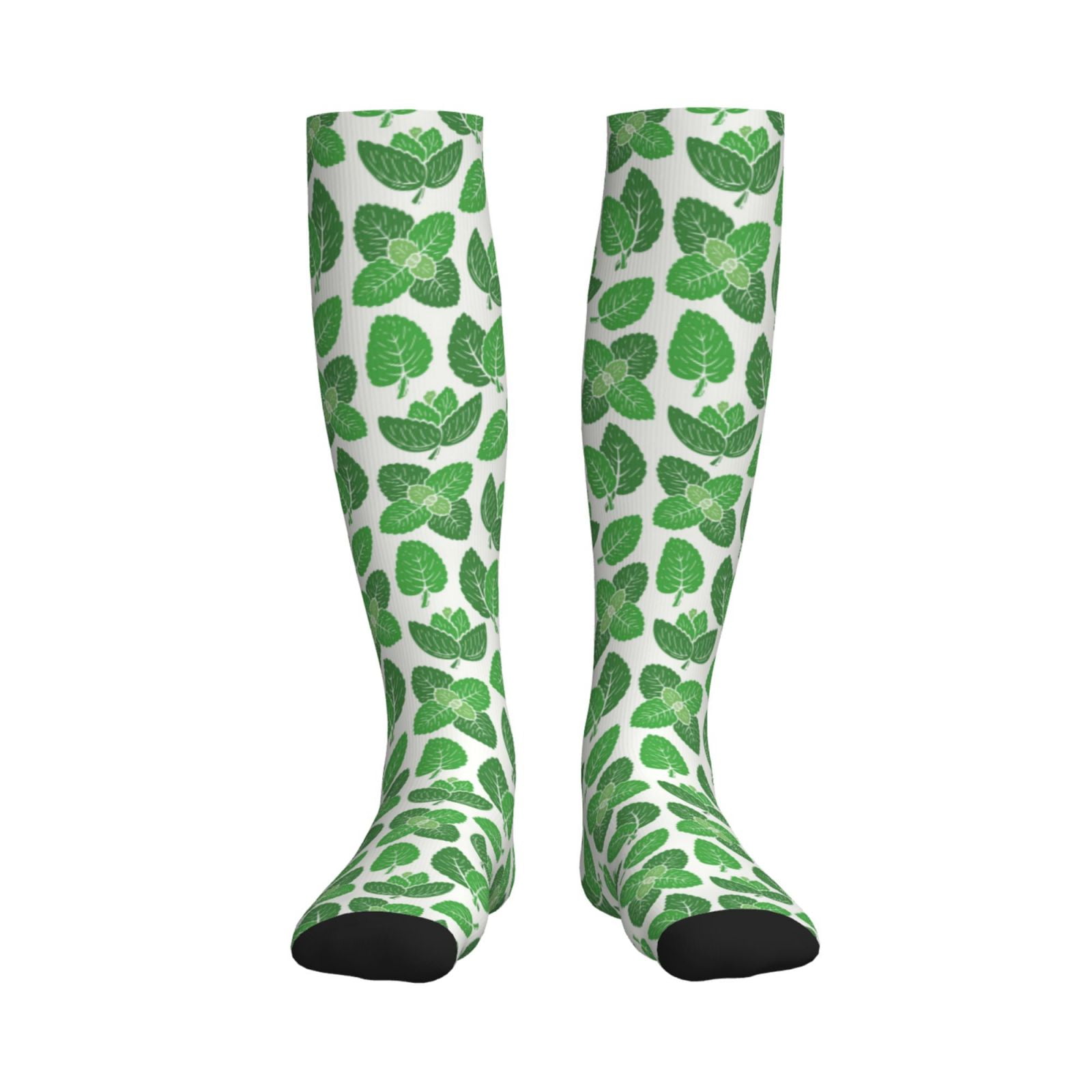 Bixox Green Leaves Print Compression Socks,Compression Socks Women ...