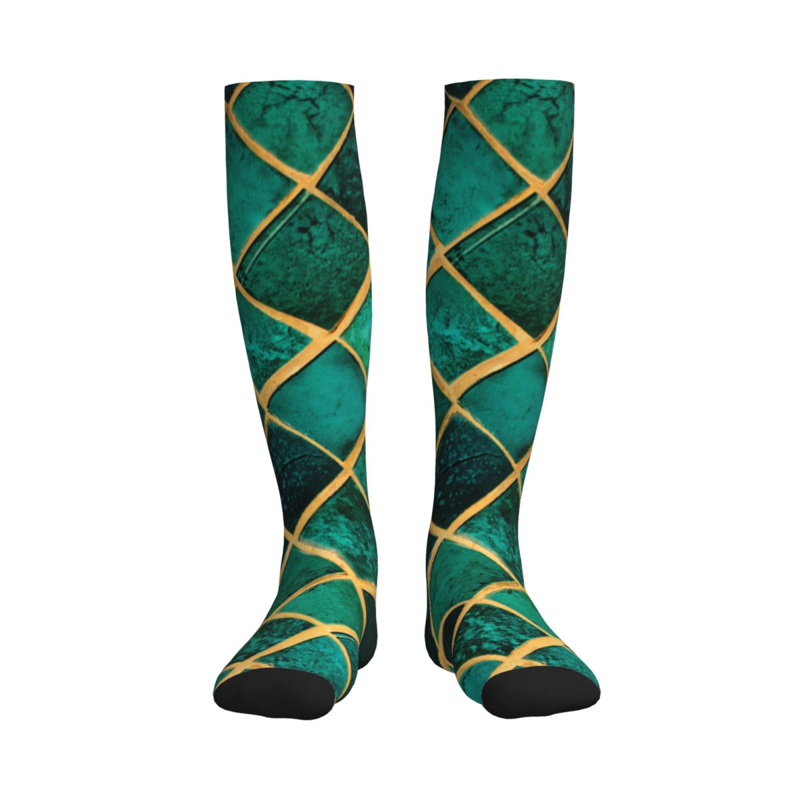 Bixox Green Mosaic Glass Print Compression Socks,Compression Socks ...