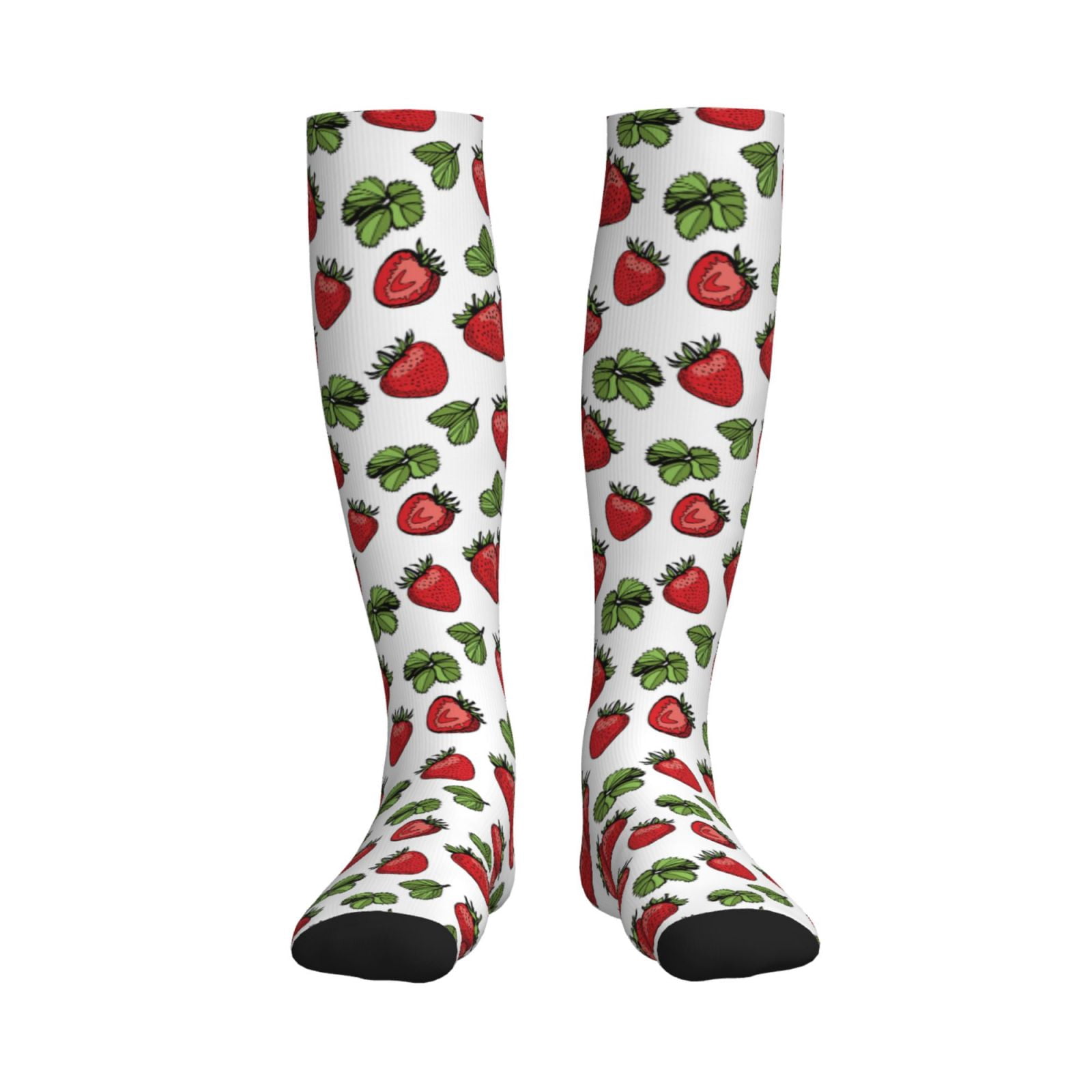 Bixox Hand Drawn Strawberry Print Compression Socks,Compression Socks ...