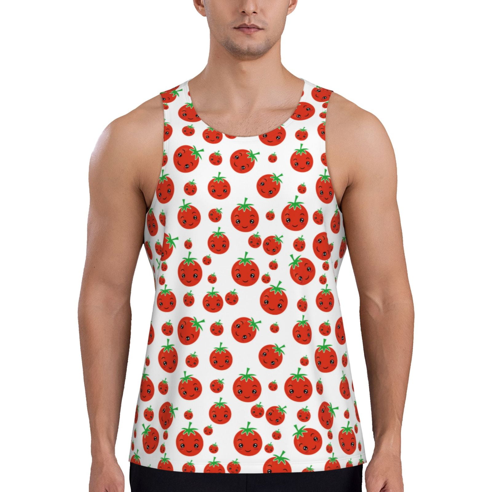 Bixox Hand Drawn Tomatoes Pattern Men's Gym Tank Tops Workout ...