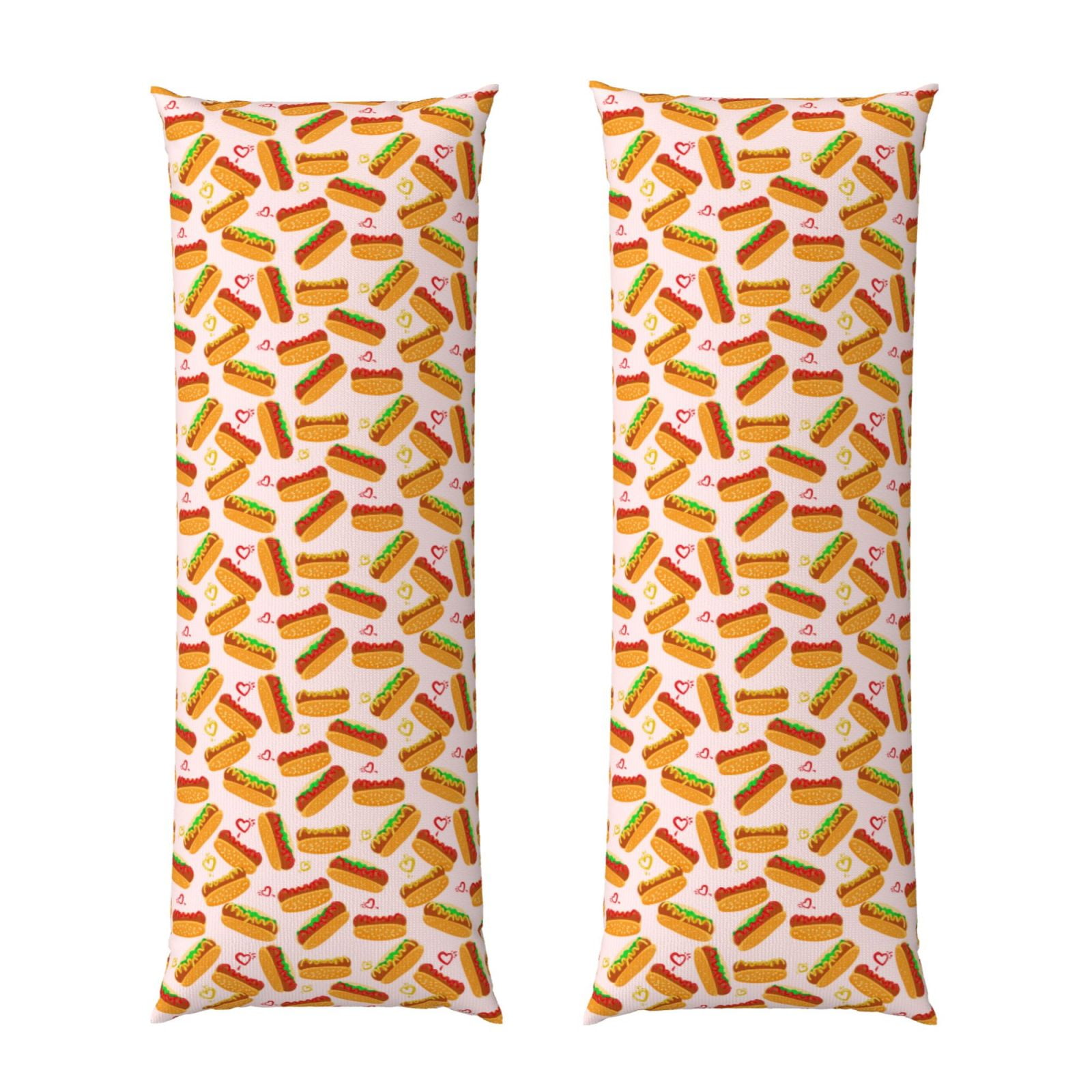 Bixox Hot Dog In Heart Print Body Pillow Cover with Zipper Closure ...