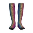 Bixox Leopard Neon Rainbow Gradient Print Compression Socks,Compression ...