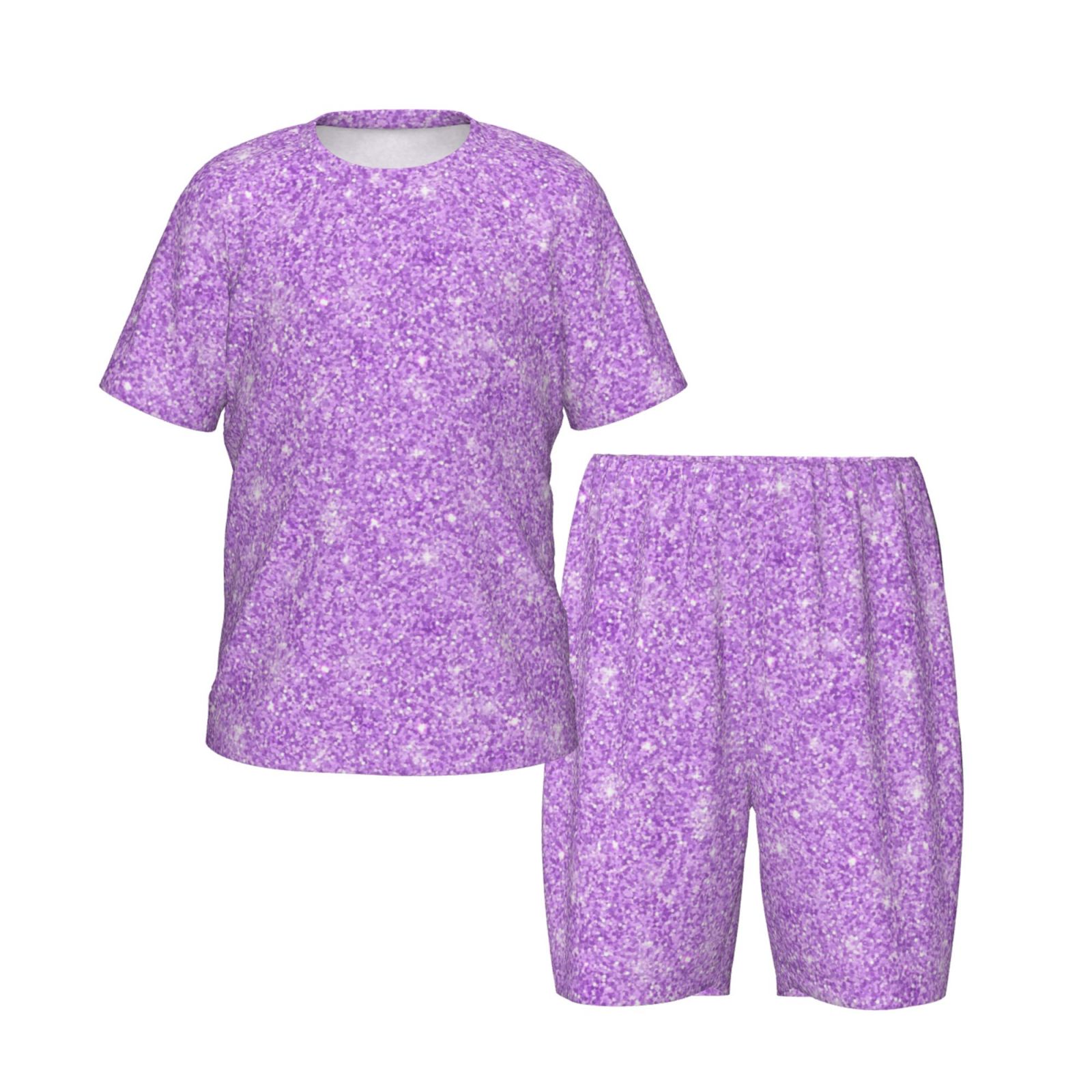 Bixox Lilac Glittering Pattern children's Summer Short Sleeve Pajamas ...
