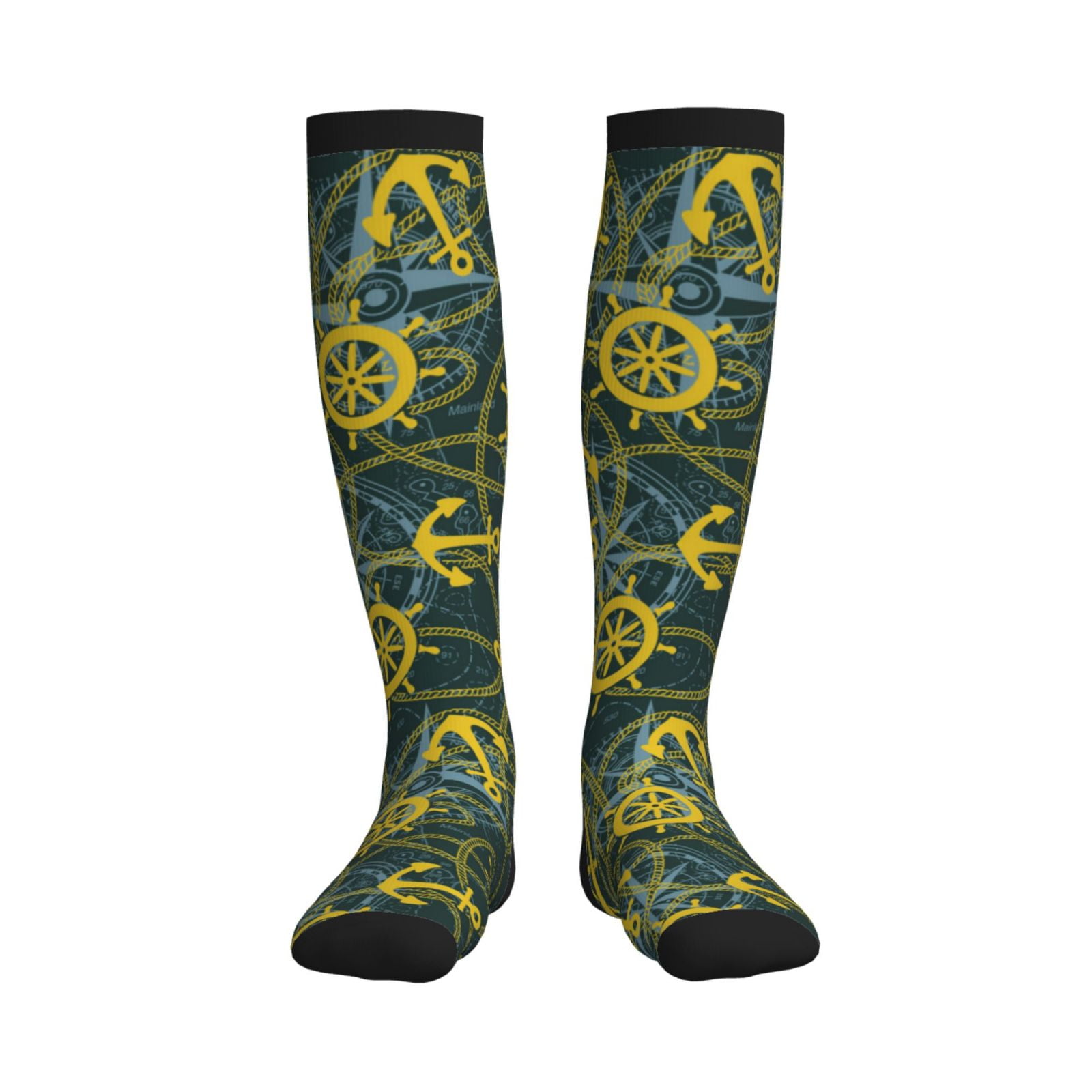 Bixox Marine Anchors And Compass Print Compression Socks,Compression ...