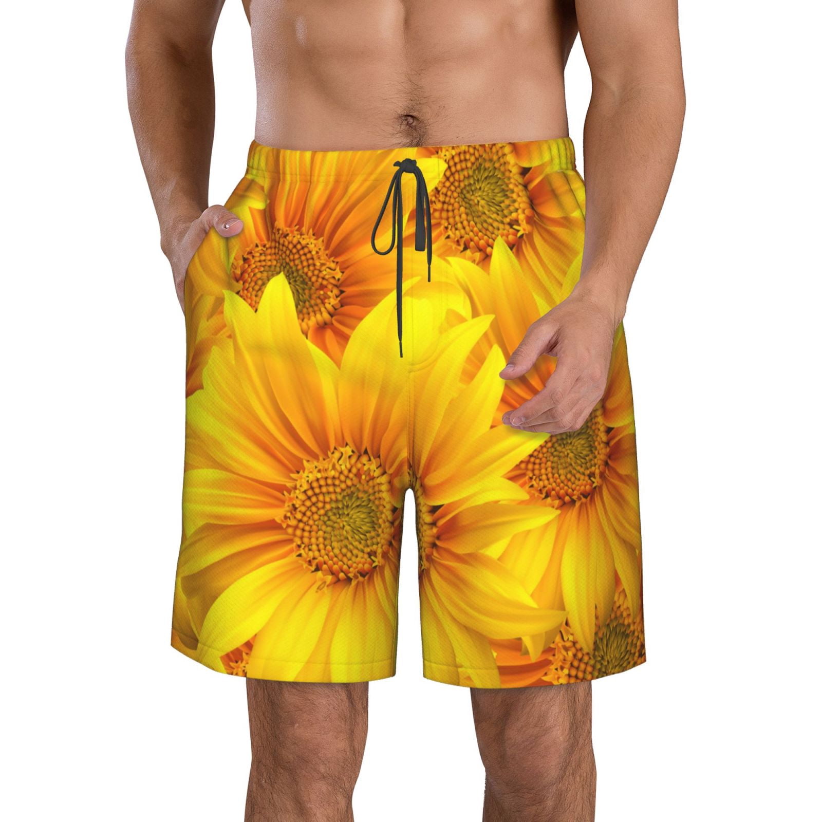 Bixox Men's 3D Sunflowers printing Casual Classic Fit Short Summer ...