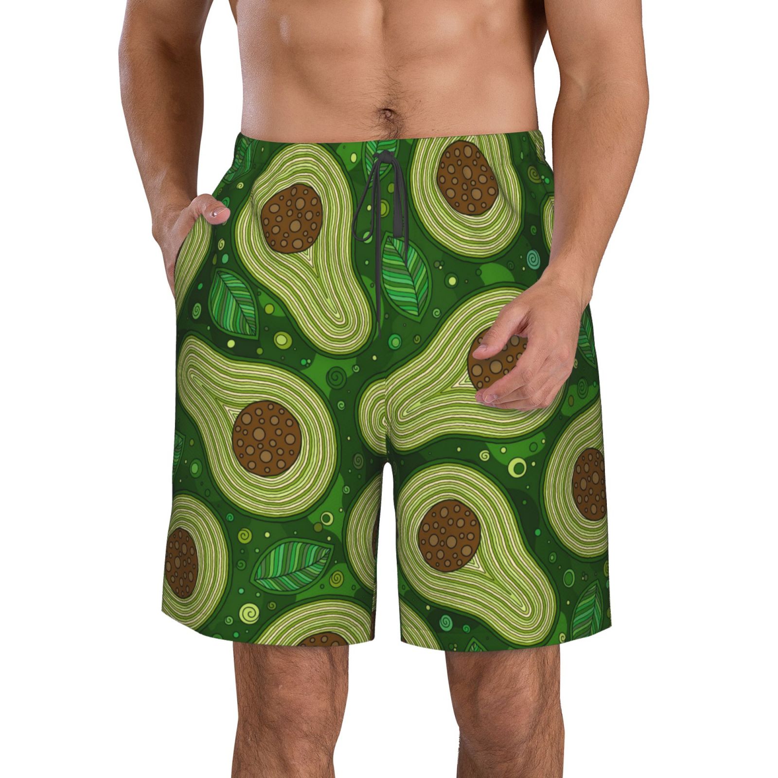Bixox Men's Big Colorful Avocados printing Casual Classic Fit Short ...