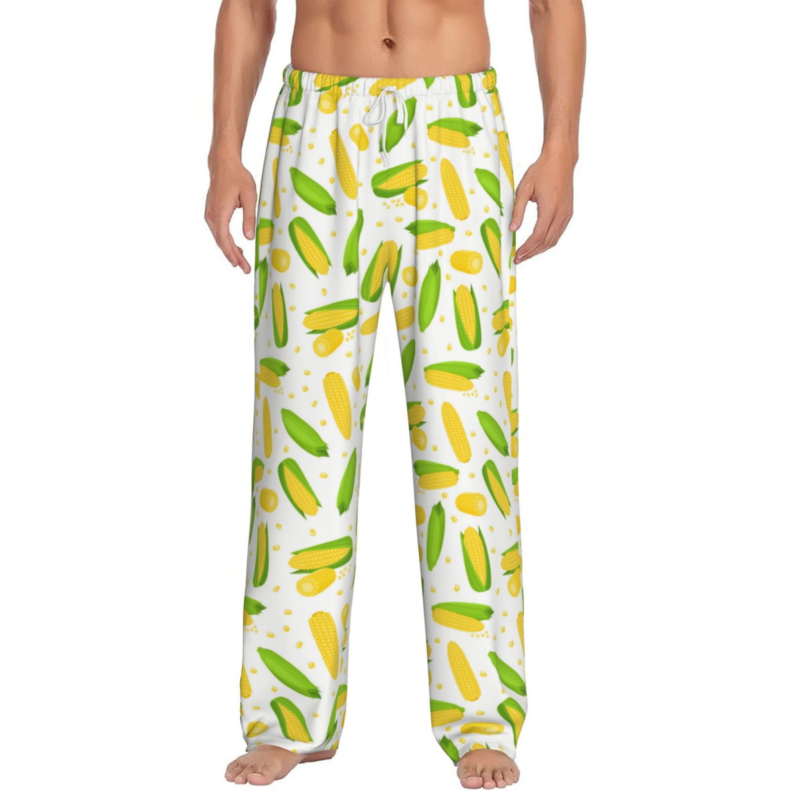 Bixox Men's Cartoon Corn Patterned Pajama Pants with Pockets Lounge ...