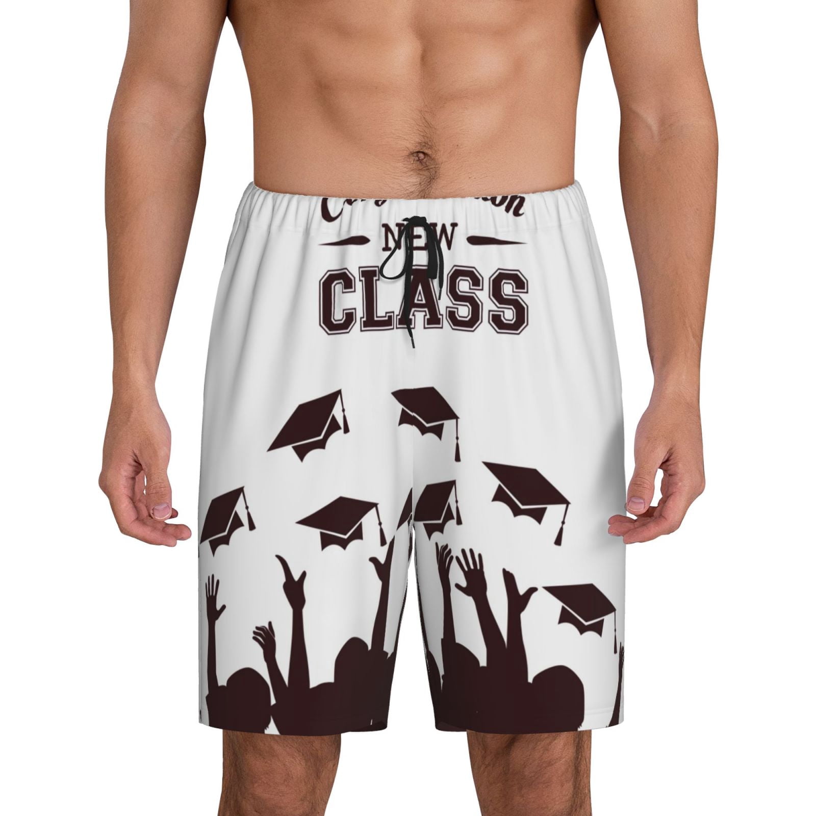Bixox Men's Congratulation New Class printed lightweight casual shorts ...