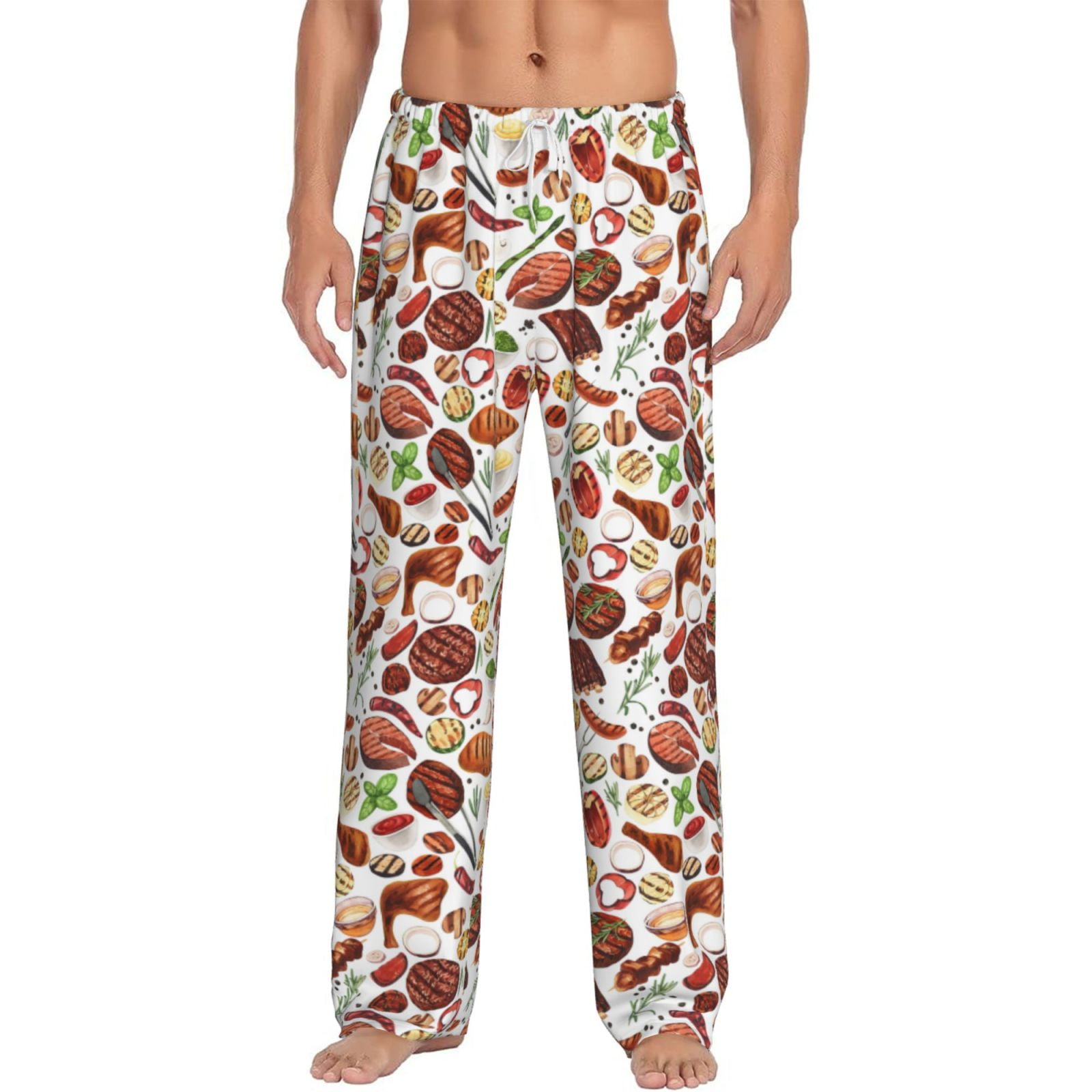 Bixox Men's Cooking Bbq Patterned Pajama Pants with Pockets Lounge ...