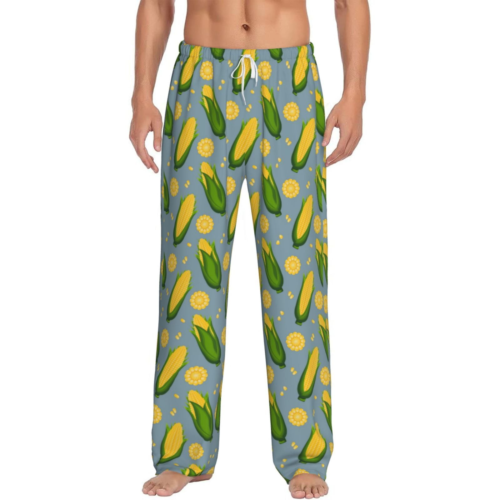 Bixox Men's Corn On The Leaves Patterned Pajama Pants with Pockets ...