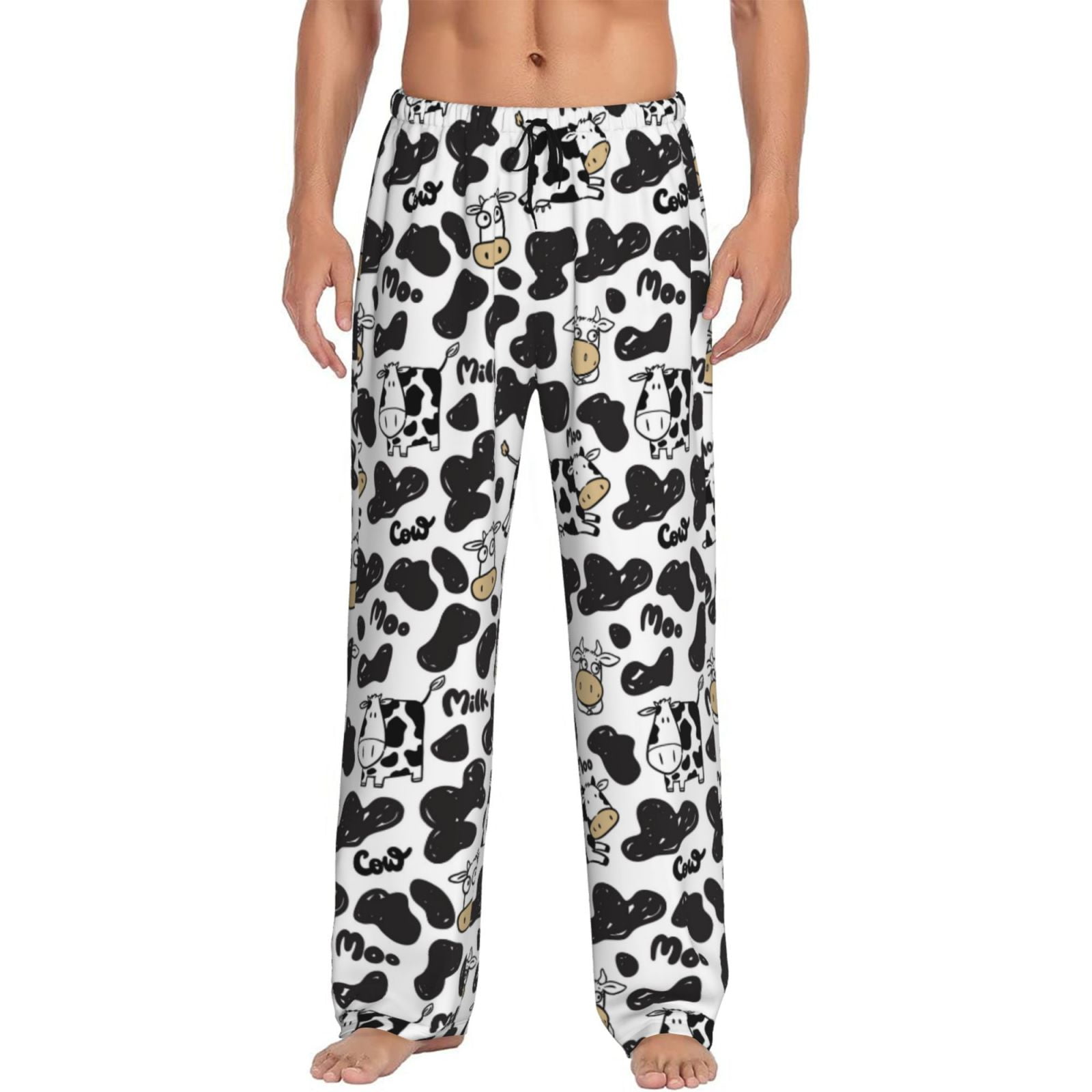 Bixox Men's Cow Patterned Pajama Pants with Pockets Lounge Clothes for ...