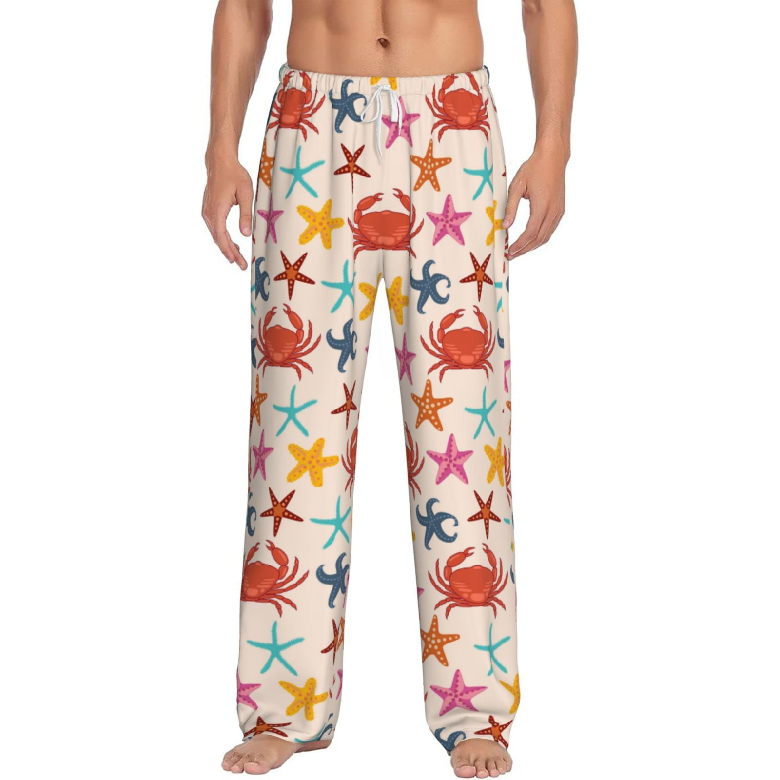 Bixox Men's Crabs And Seastars Patterned Pajama Pants with Pockets ...