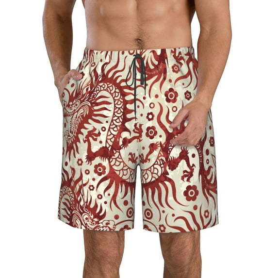 Bixox Men's Dragons1 printing Casual Classic Fit Short Summer Beach ...