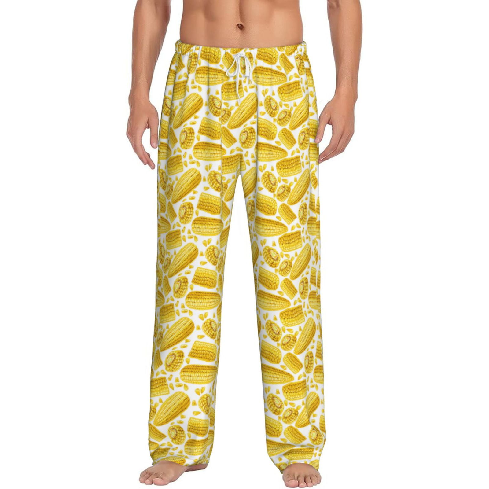 Bixox Men's Ears Of Corn Patterned Pajama Pants with Pockets Lounge ...