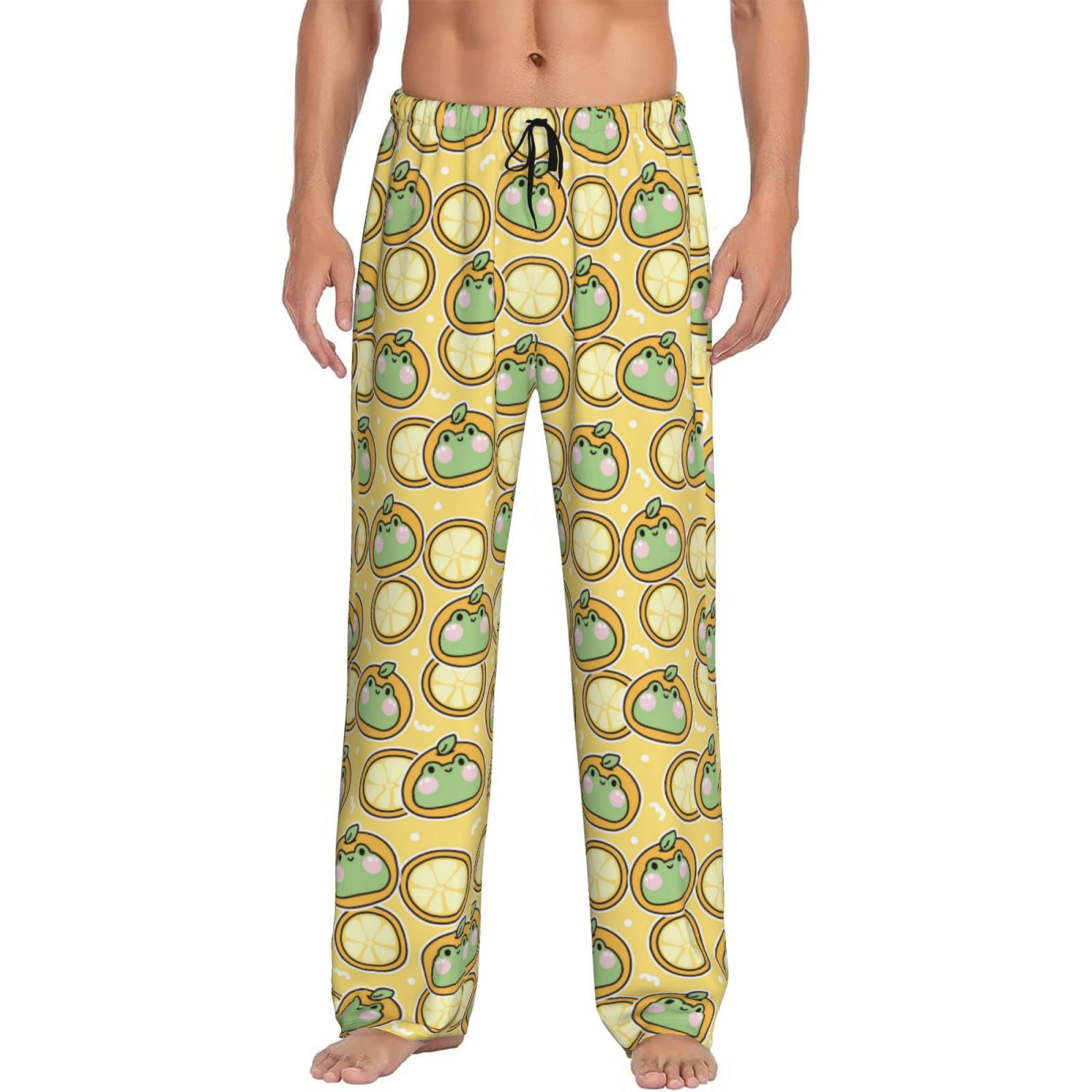 Bixox Men's Frog In Orange Hat Patterned Pajama Pants with Pockets ...