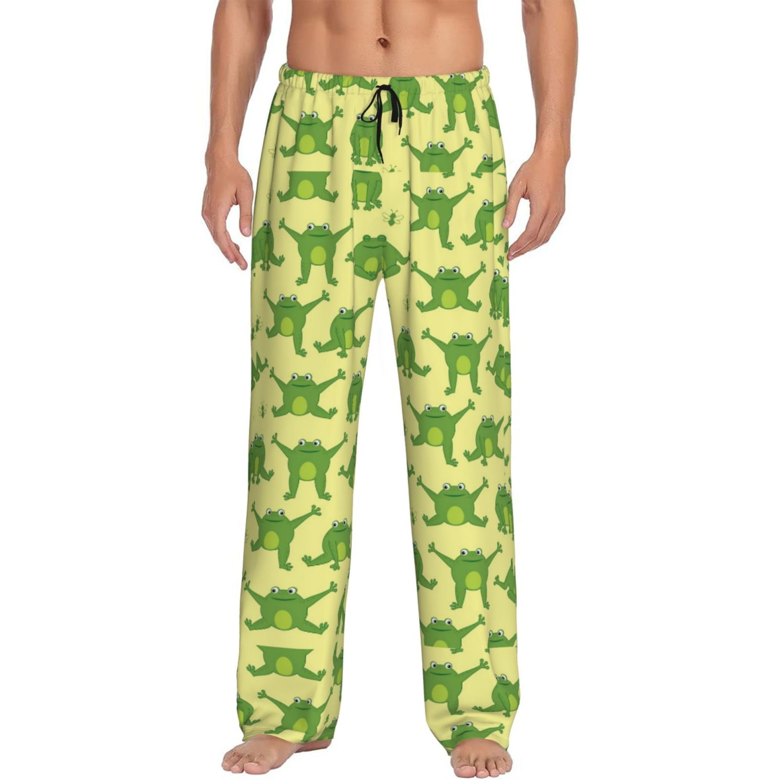 Bixox Men's Funny Frogs Patterned Pajama Pants with Pockets Lounge ...