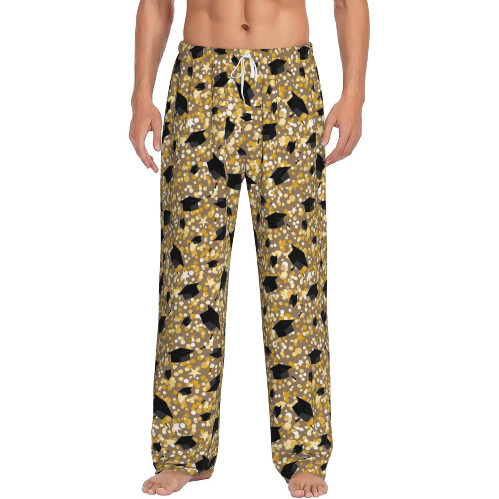 Bixox Men's Graduation Hats3 Patterned Pajama Pants with Pockets Lounge ...
