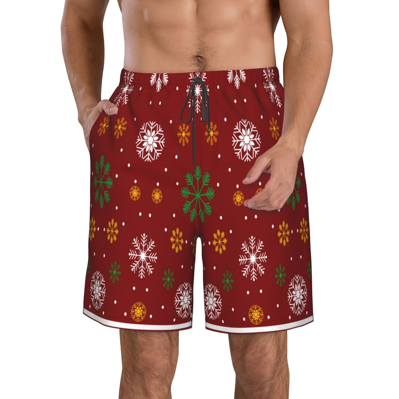 Bixox Men's Merry Christmas printing Casual Classic Fit Short Summer ...