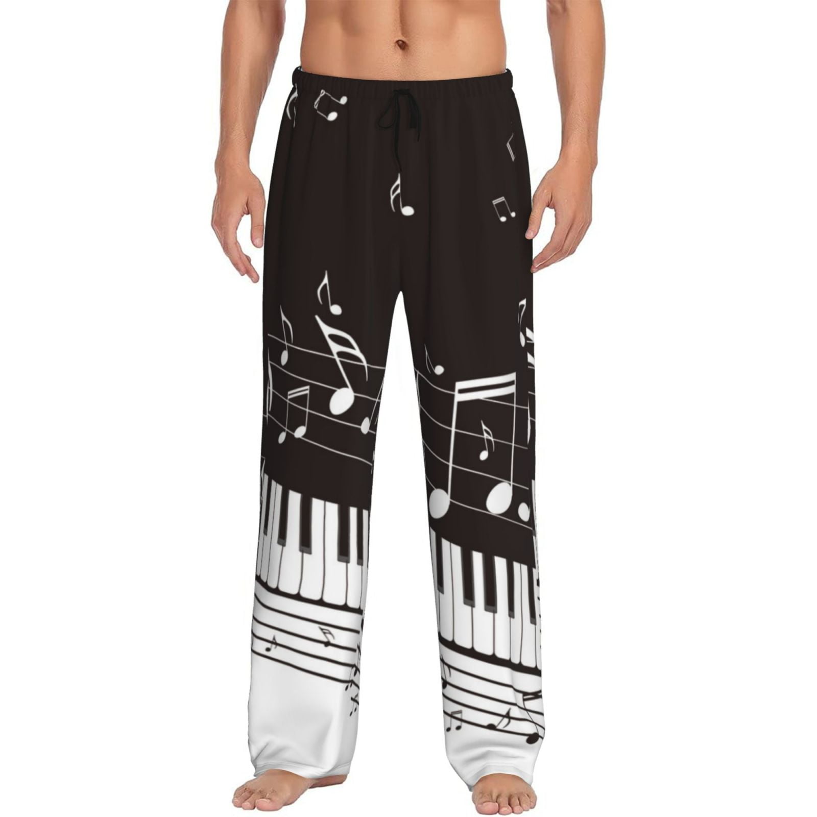 Bixox Men's Piano Keys With Musical Notes Patterned Pajama Pants with ...