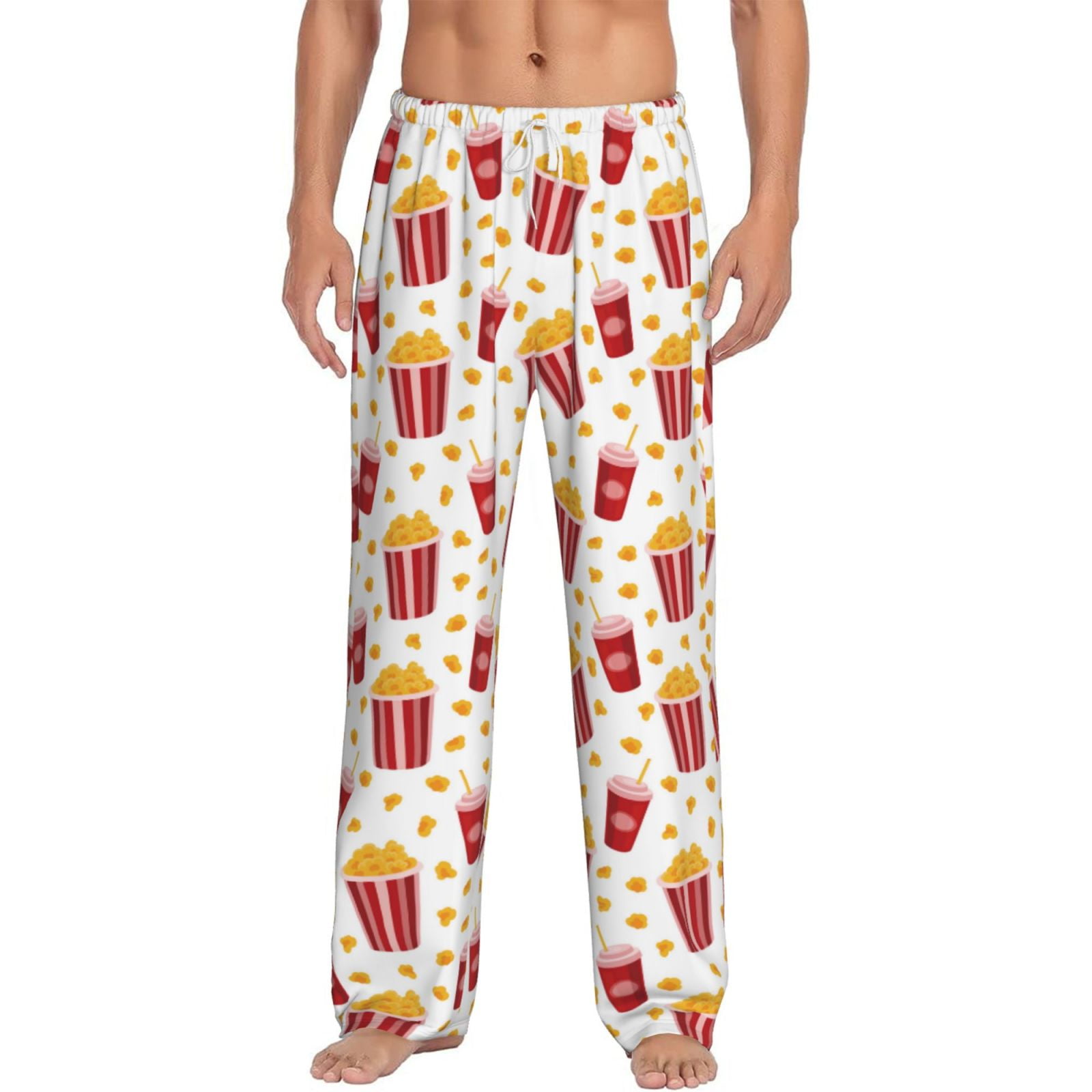 Bixox Men's Popcorn Patterned Pajama Pants with Pockets Lounge Clothes ...