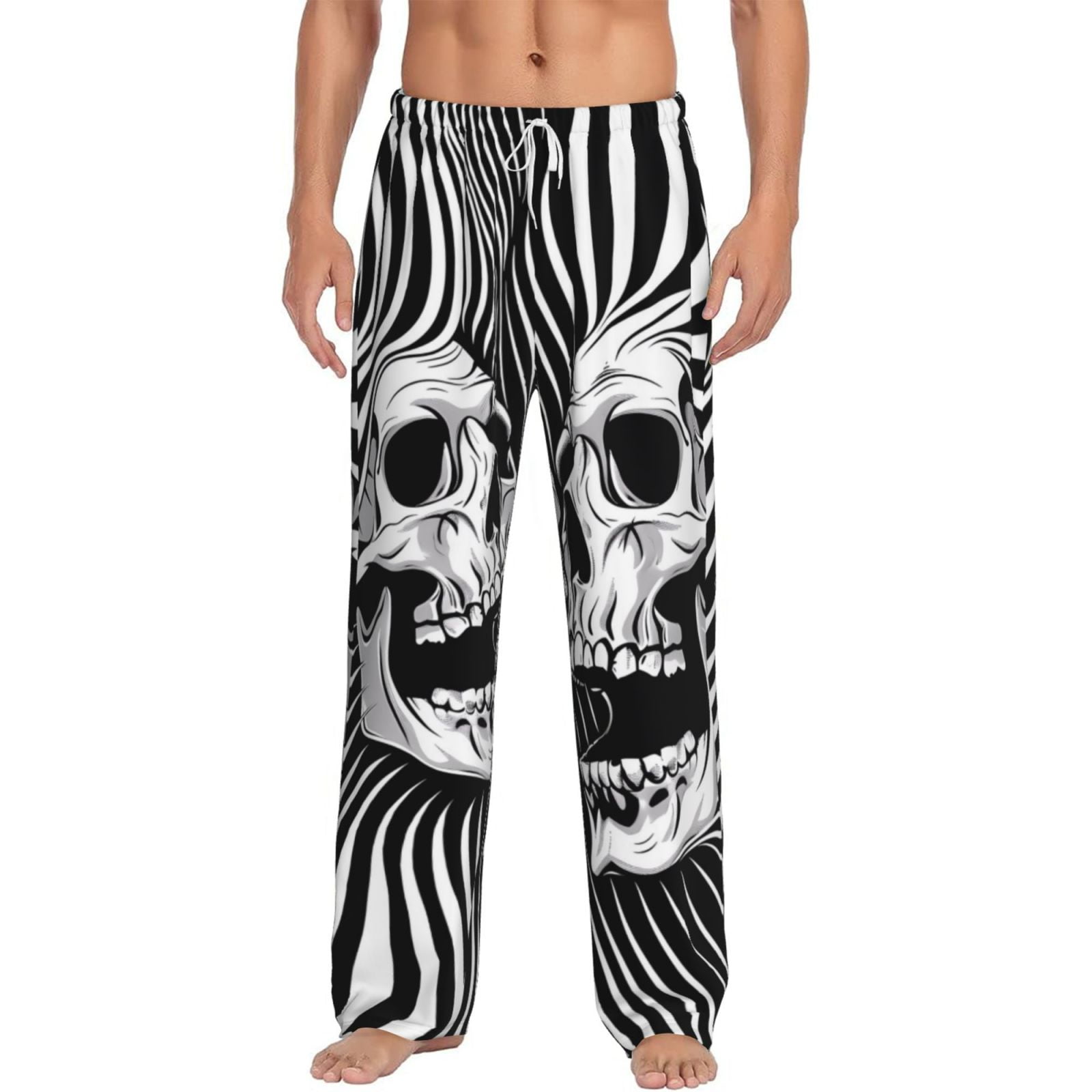 Bixox Men's Psychedelic Skull Illusion Art Patterned Pajama Pants with ...