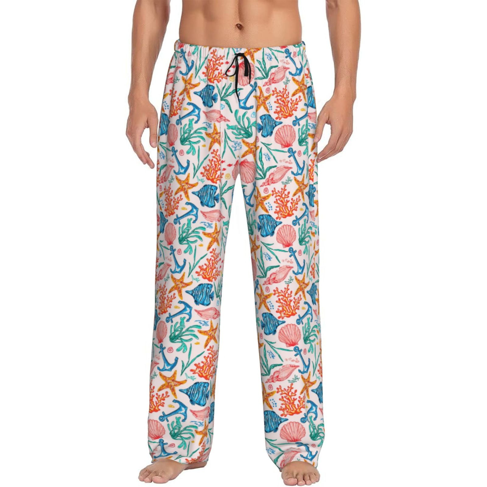Bixox Men's Sea Creatures Patterned Pajama Pants with Pockets Lounge ...