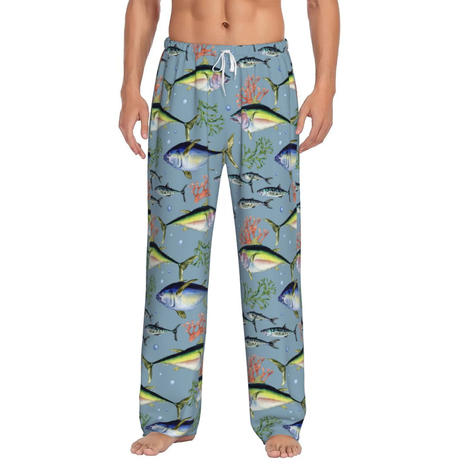 Bixox Men's Various Wild Sea Fish Patterned Pajama Pants with Pockets ...