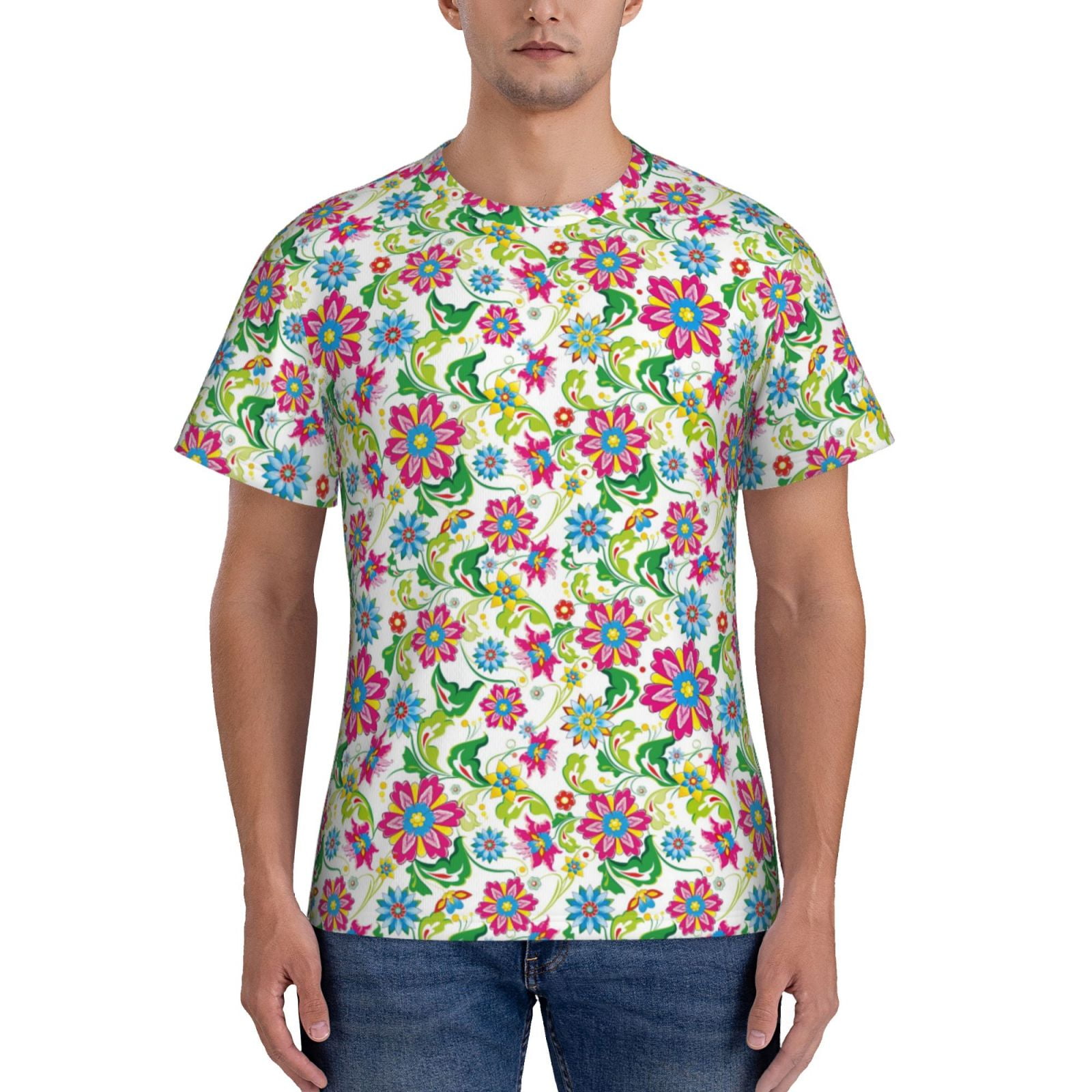 Bixox Men's Vector Mexican Otomi Style Bright Printed Short Sleeve ...