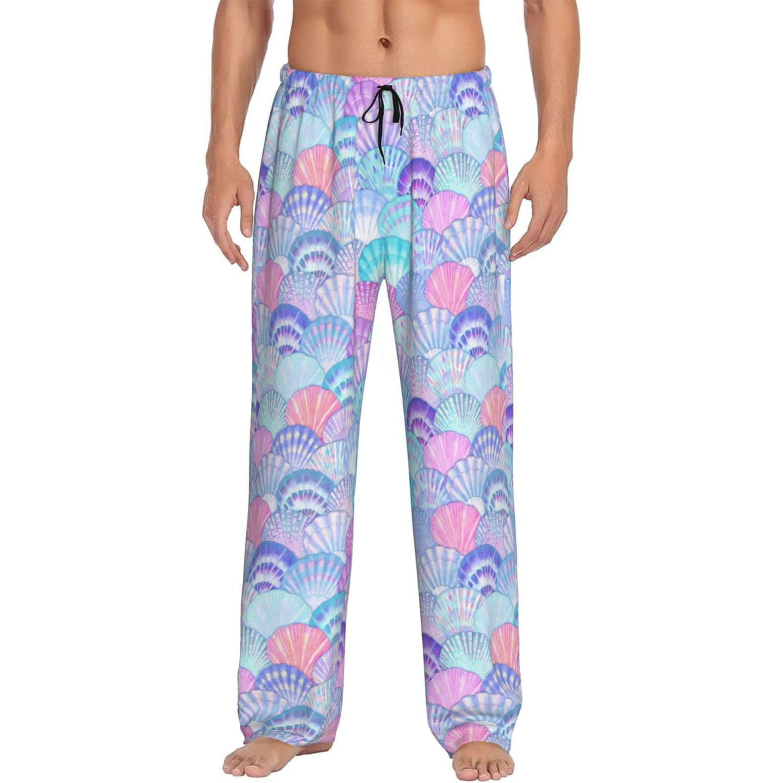 Bixox Men's Watercolor Sea Shells 1 Patterned Pajama Pants with Pockets ...