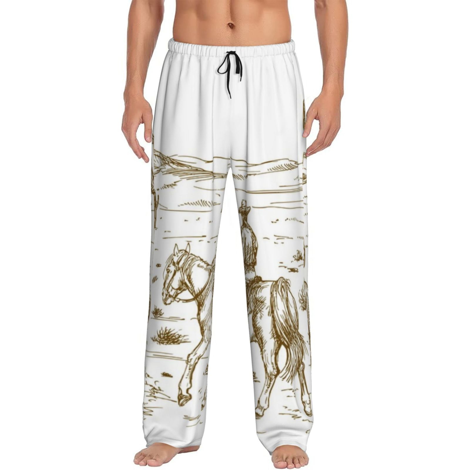 Bixox Men's Western Desert Cowboys Patterned Pajama Pants with Pockets ...