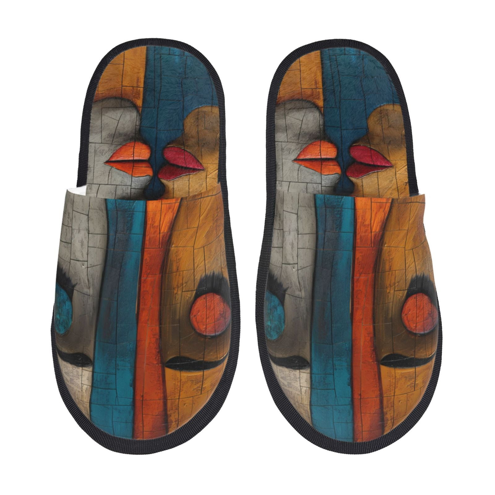 Bixox Men's Women's Abstract Colorful Duality Patterned Plush House ...