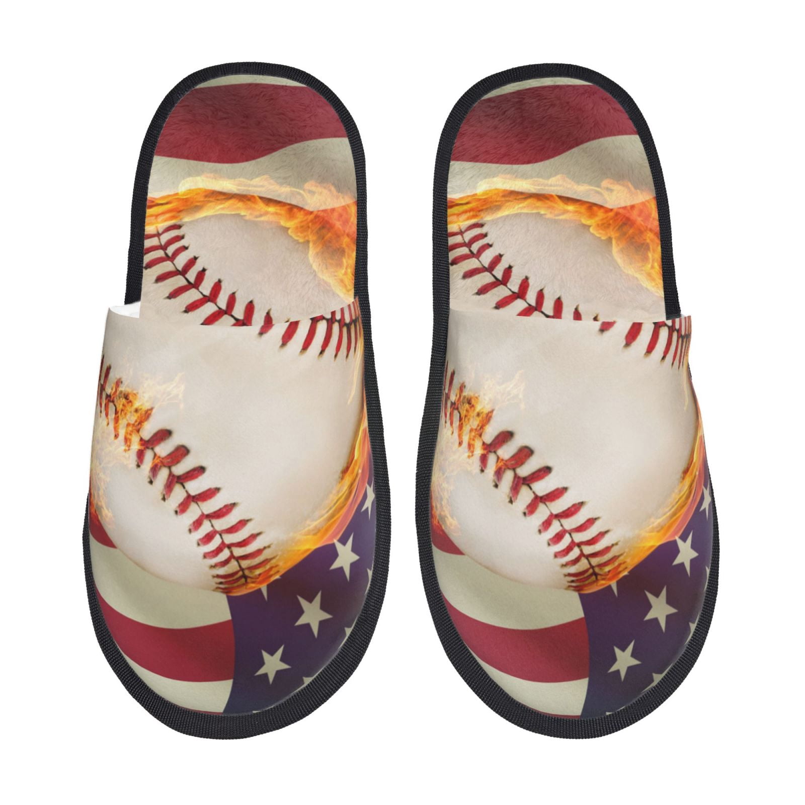 Bixox Men's Women's Baseball Ball With Flag Patterned Plush House ...