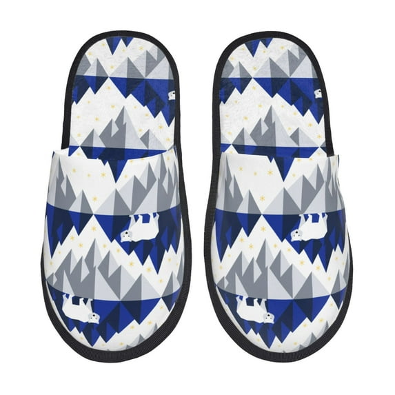 Bixox Men's Women's Cartoon Iceberg Polar Bear Patterned Plush House ...