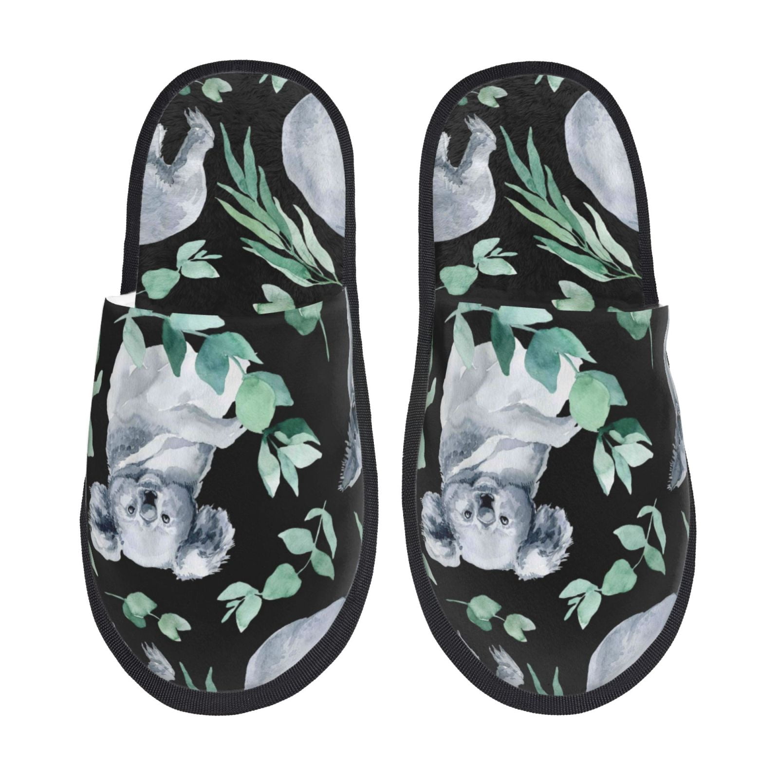 Bixox Men's Women's Cartoon Koala Bear Patterned Plush House Slippers ...