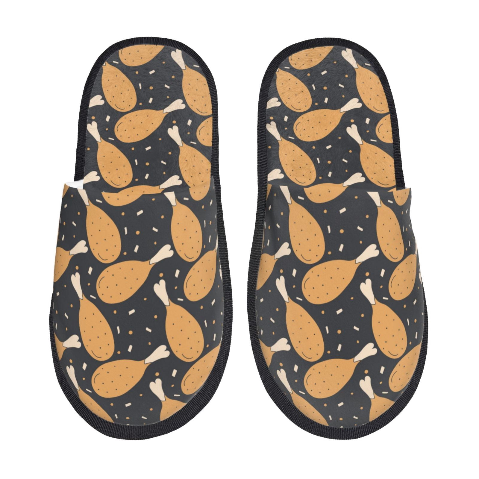 Bixox Men's Women's Chicken Legs Patterned Plush House Slippers, Memory ...
