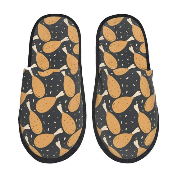 Bixox Men's Women's Chicken Legs Patterned Plush House Slippers, Memory ...