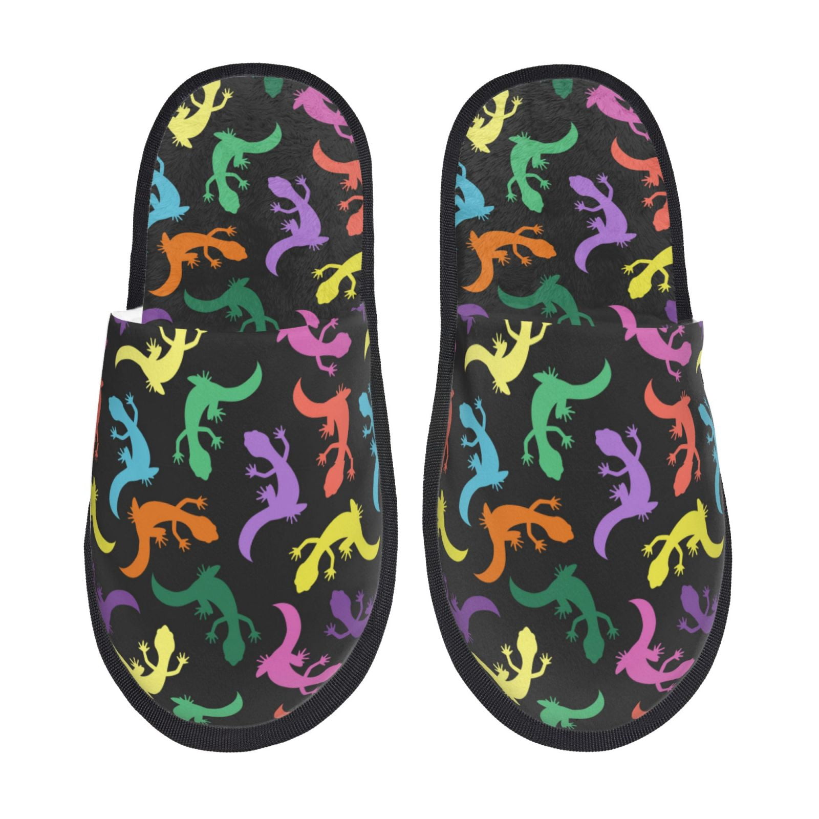Bixox Men's Women's Colorful Lizards Patterned Plush House Slippers ...