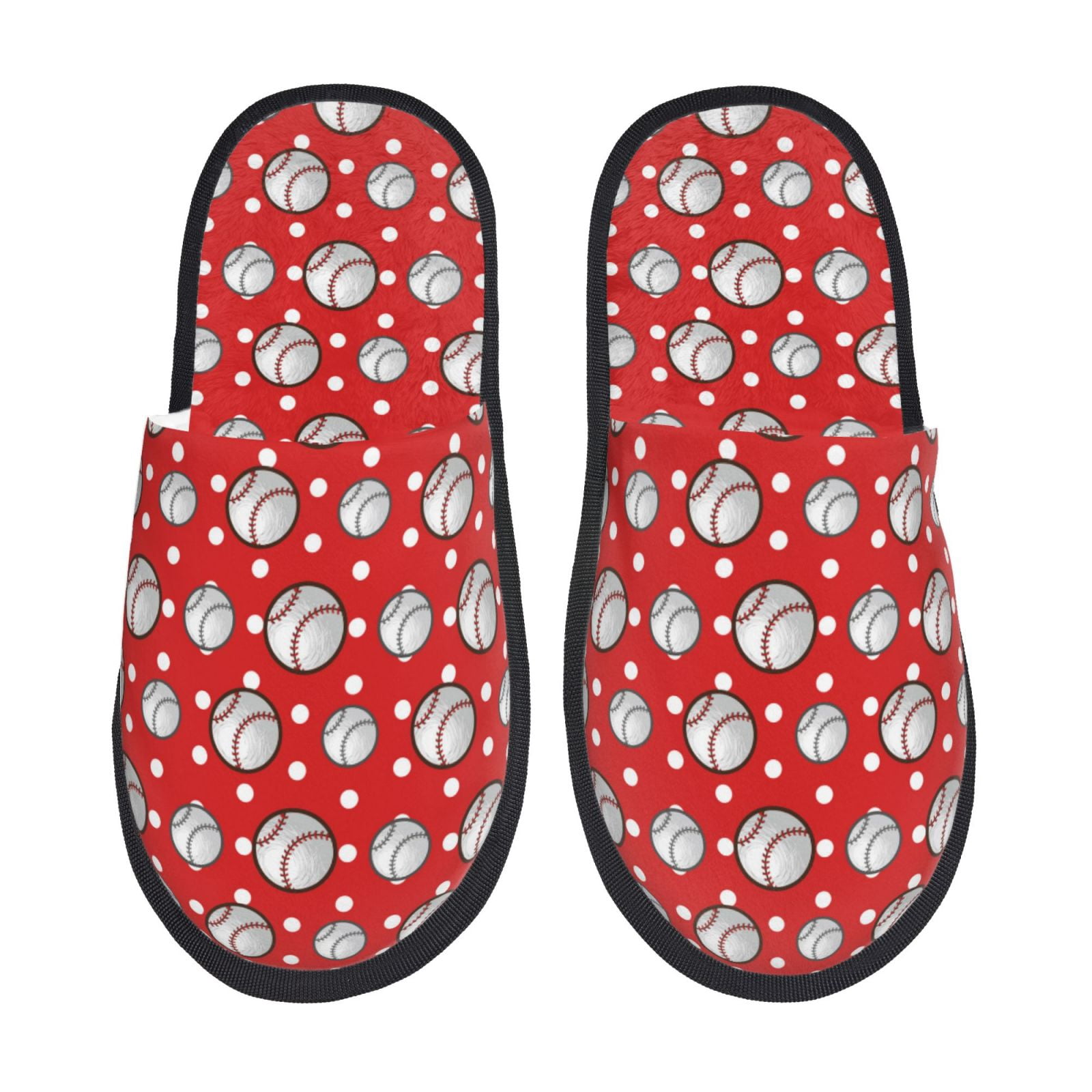 Bixox Men's Women's Cute Baseball Patterned Plush House Slippers ...