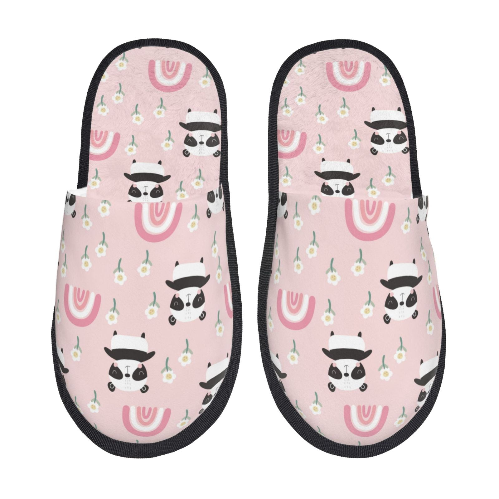 Bixox Men's Women's Cute Cartoon Panda Patterned Plush House Slippers ...